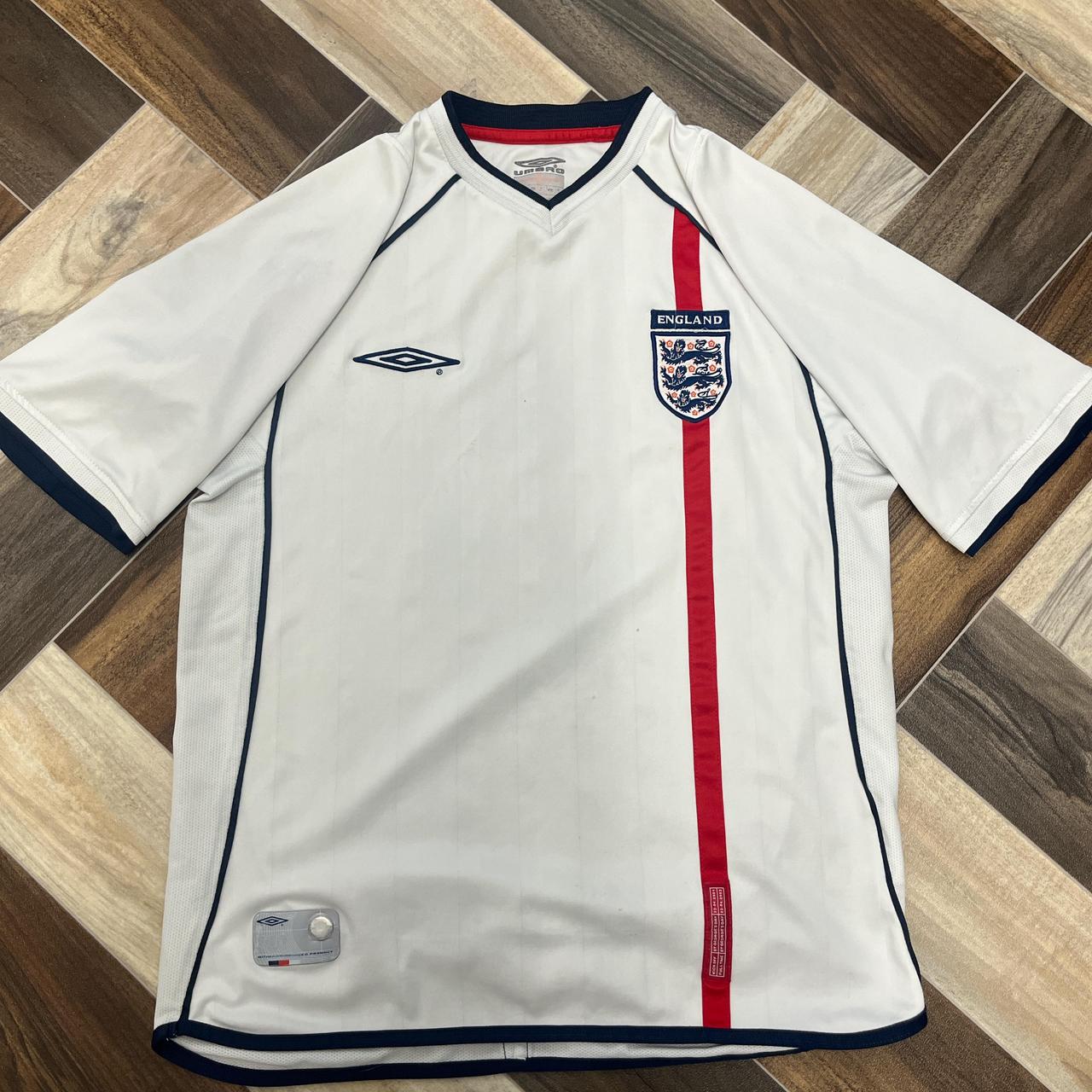 england football 2001-2003 umbro kit unsure of... - Depop