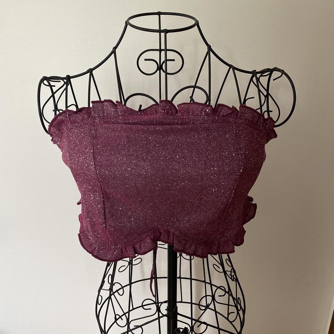 Sparkle glitter Corset Top Adjustable in back Not... - Depop