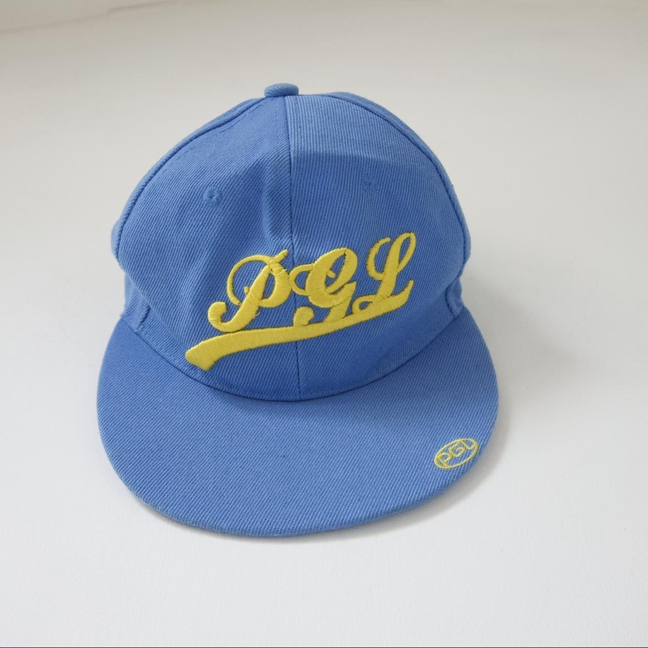 Baby blue Cap / hat Yellow writing on the front... - Depop