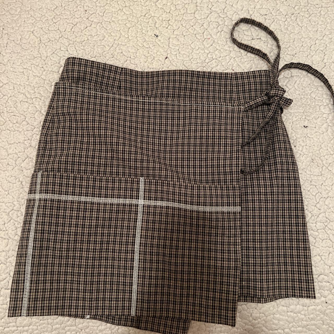 Sandy Liang wrap plaid skirt Size 6 #sandyliang... - Depop