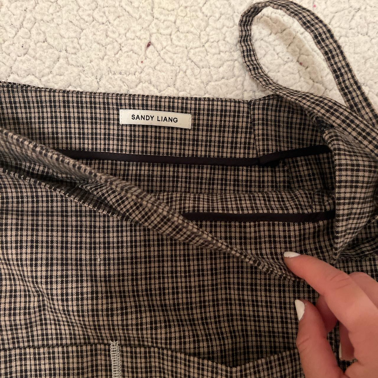 Sandy Liang wrap plaid skirt Size 6 #sandyliang... - Depop