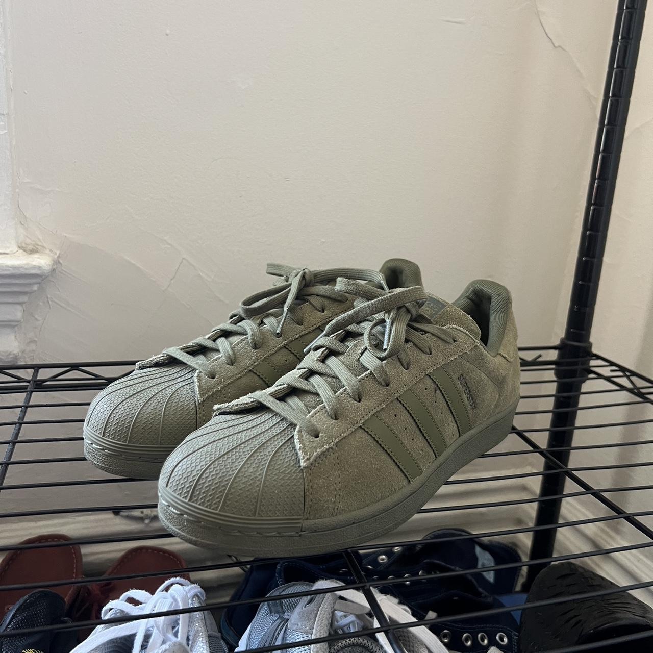 Military Green Adidas All Star - Hardly Worn with... - Depop