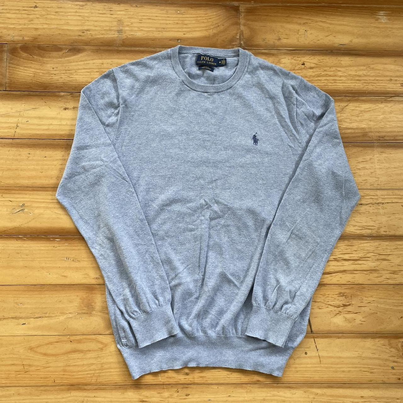 Polo Ralph Lauren baby blue wool knit. Size medium... - Depop