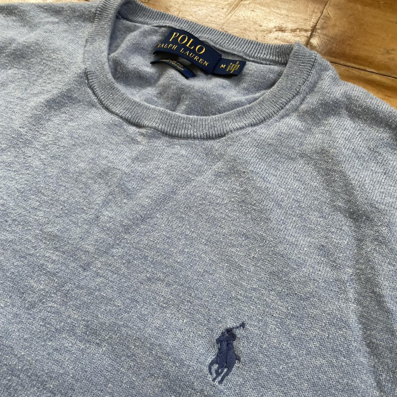 Polo Ralph Lauren baby blue wool knit. Size medium... - Depop