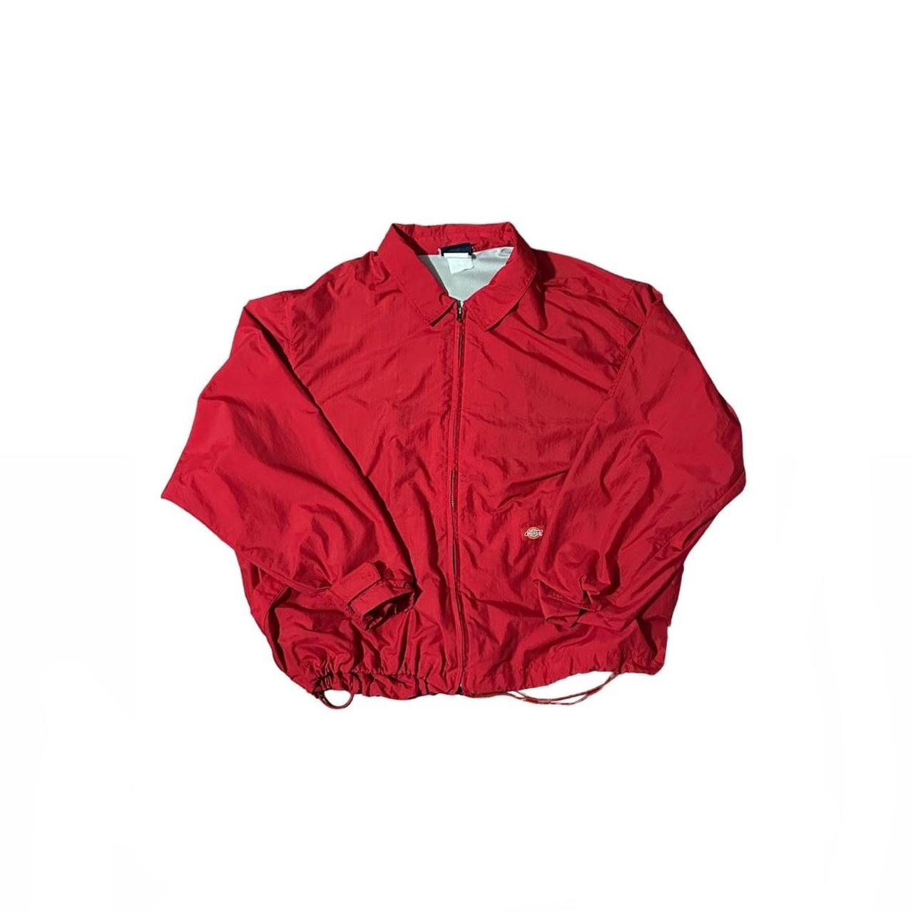 dickies red collared windbreaker -vintage -no... - Depop