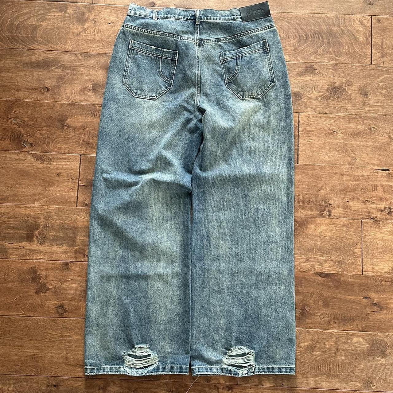 baggy blue ditch jeans bought from pop up including... - Depop