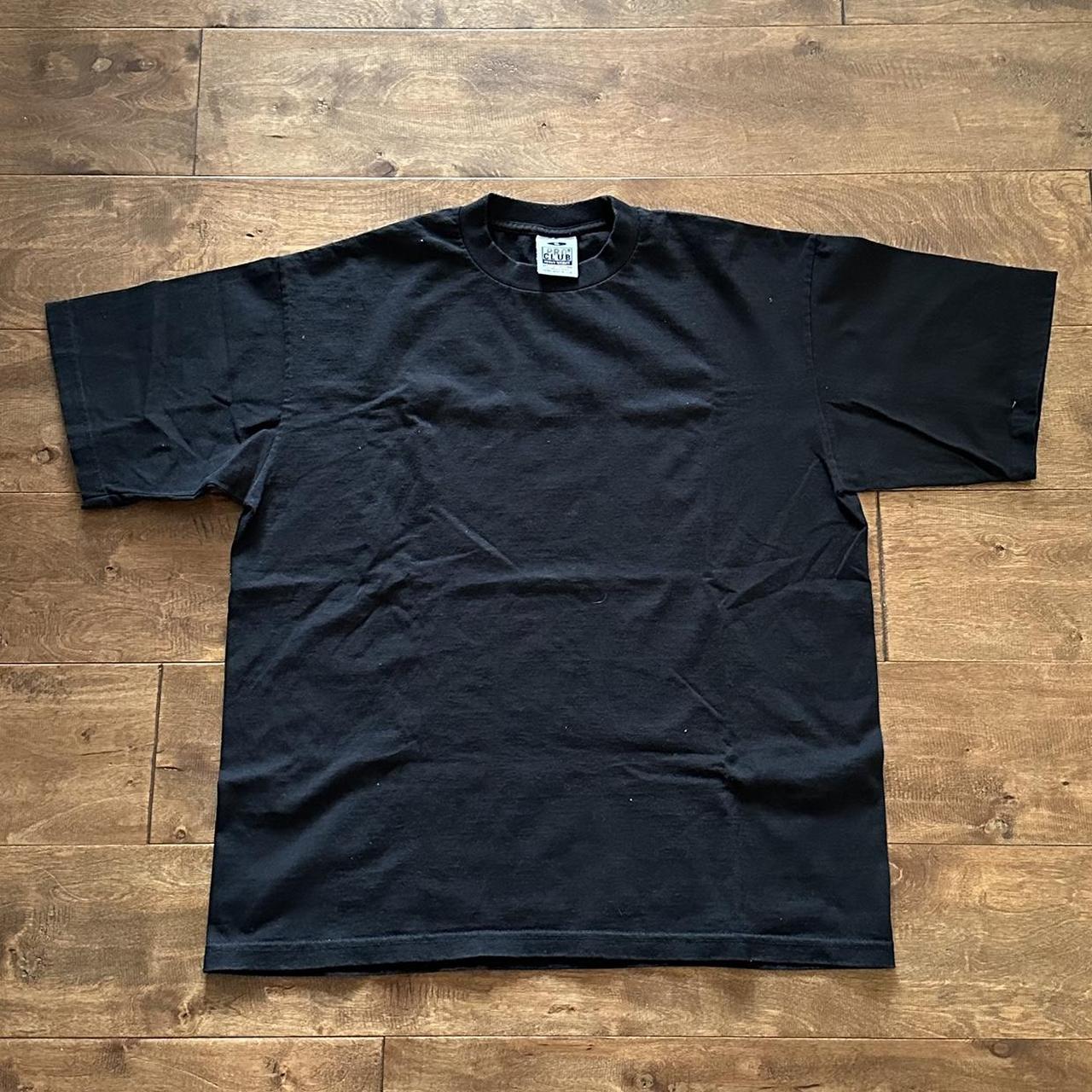 Black pro club blank vintage 90s streetwear tee... - Depop
