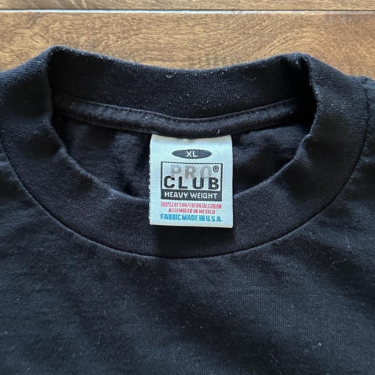 Black pro club blank vintage 90s streetwear tee... - Depop