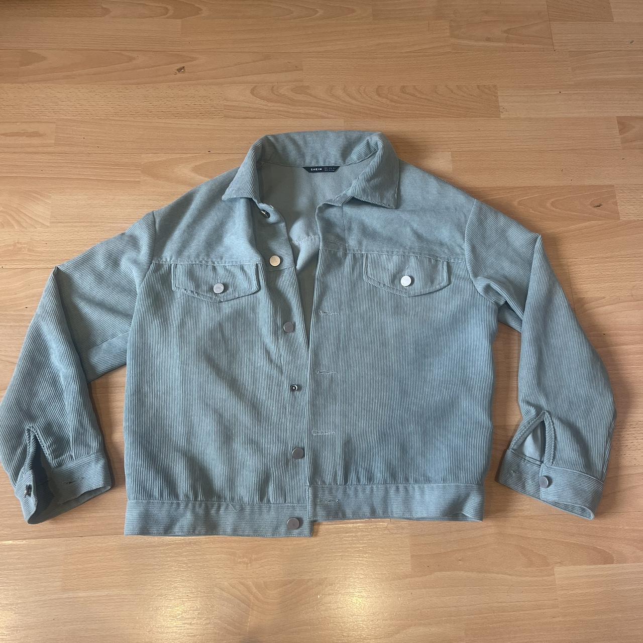 Corduroy shacket in light green/turquoise. 1 missing... - Depop