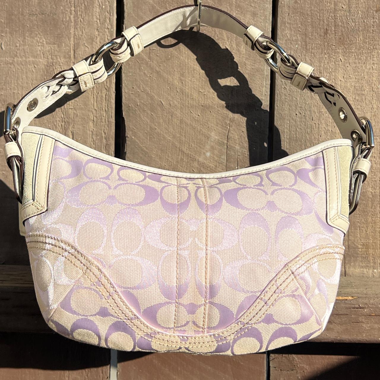 Coach lavender canvas y2k shoulder bag mini - Depop