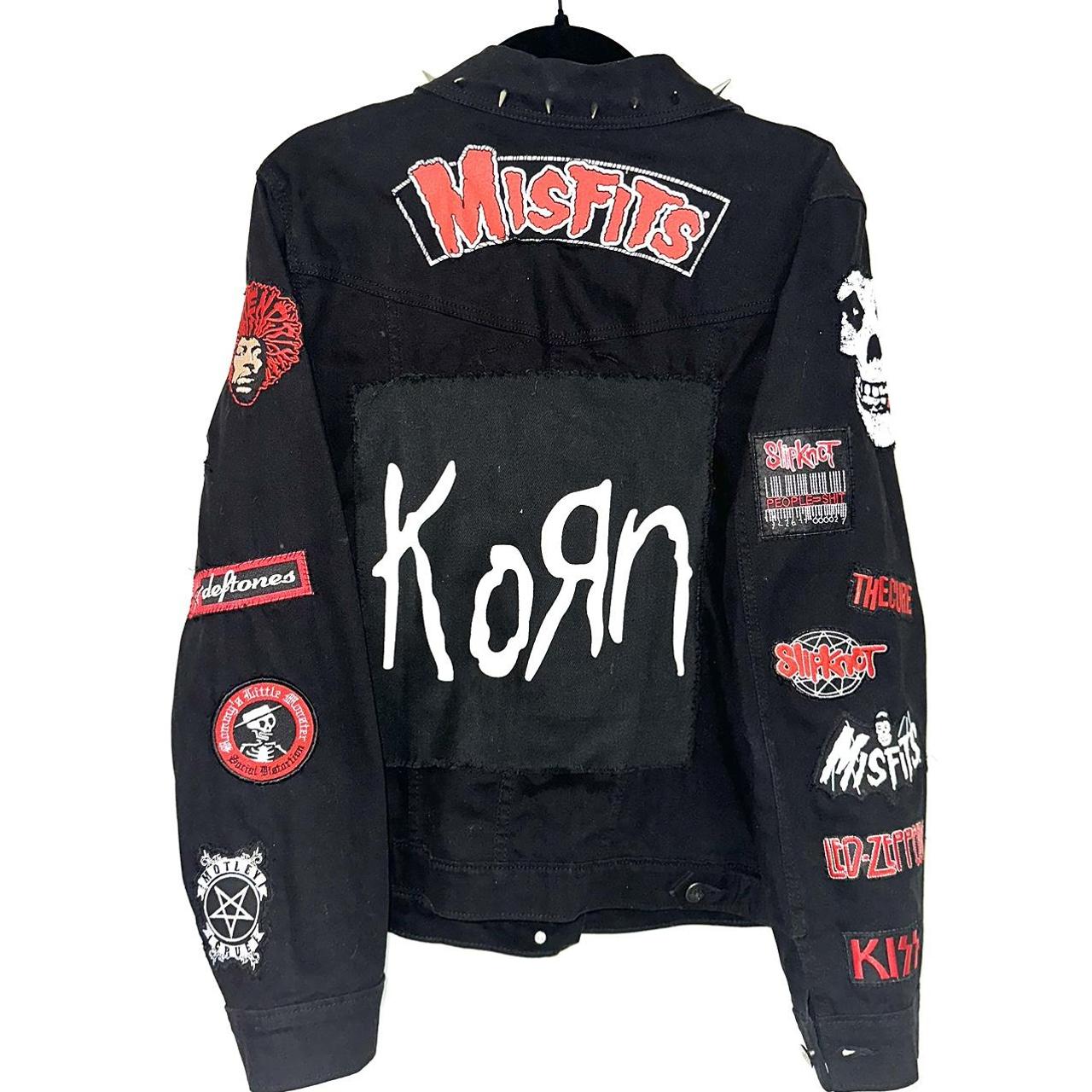 band patch jacket handmade by yours truly :-) size ... - Depop