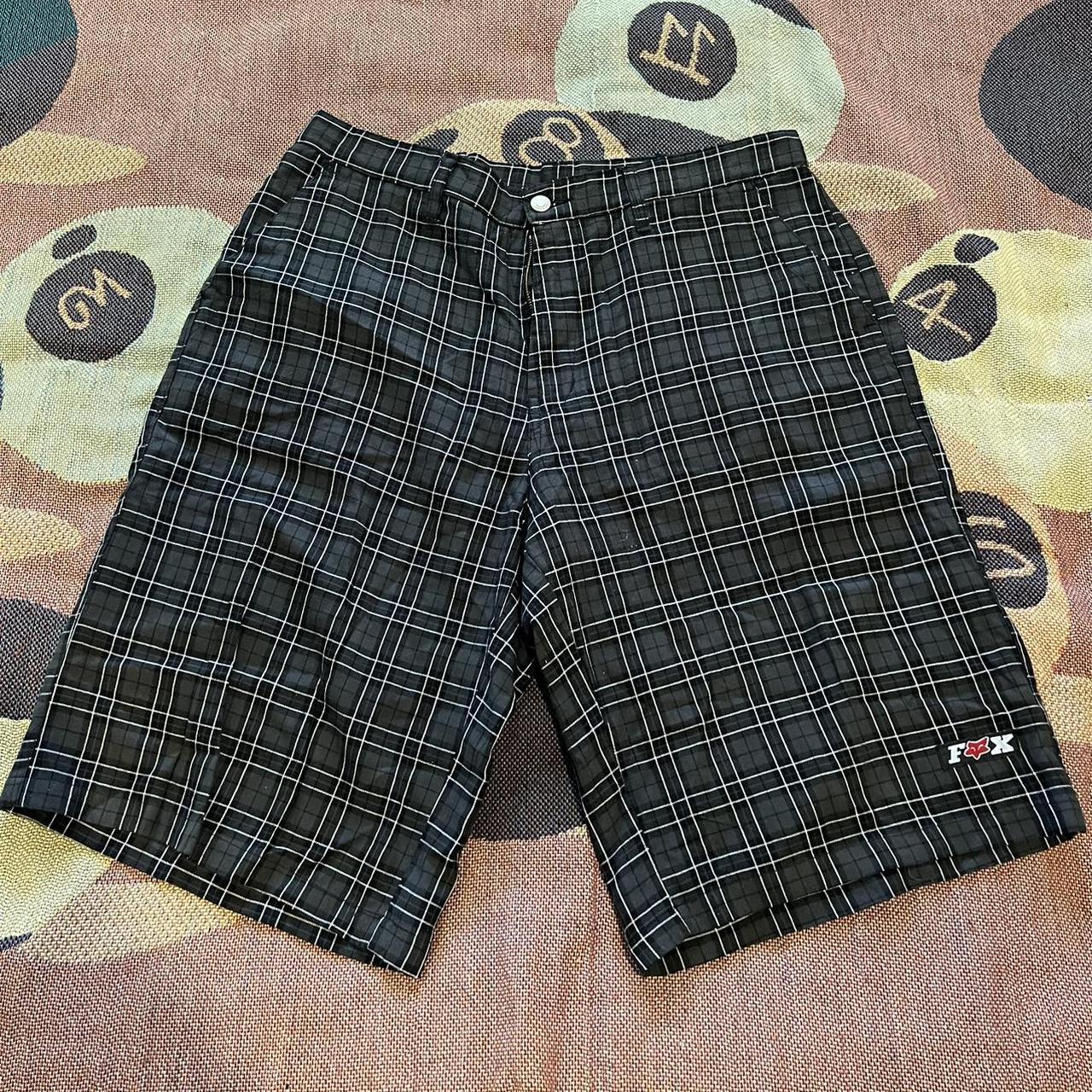 selling baggy fox jorts great condition size 38... - Depop