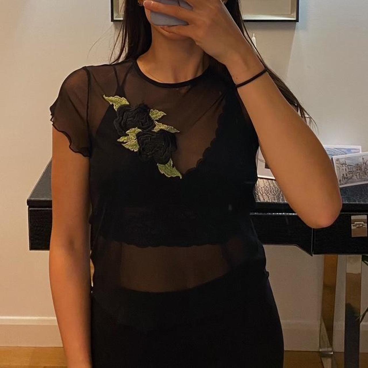Transparent top - goes perfectly with a black bra,... - Depop