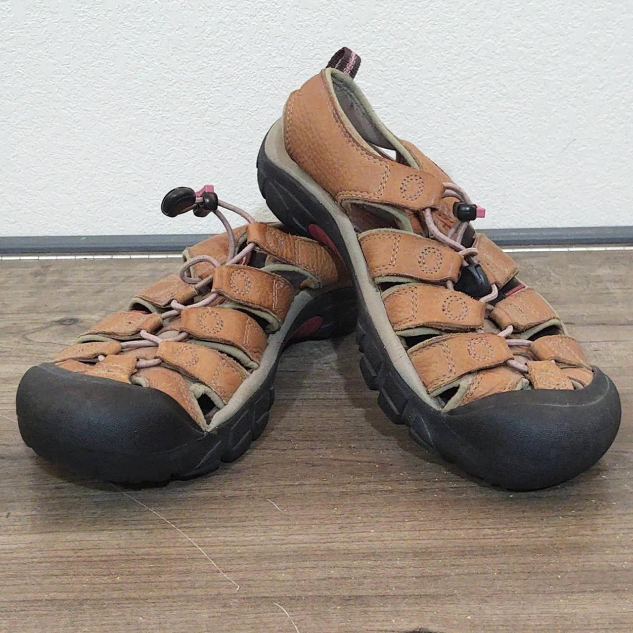 Keen waterproof leather hiking sandal. Brown with... - Depop