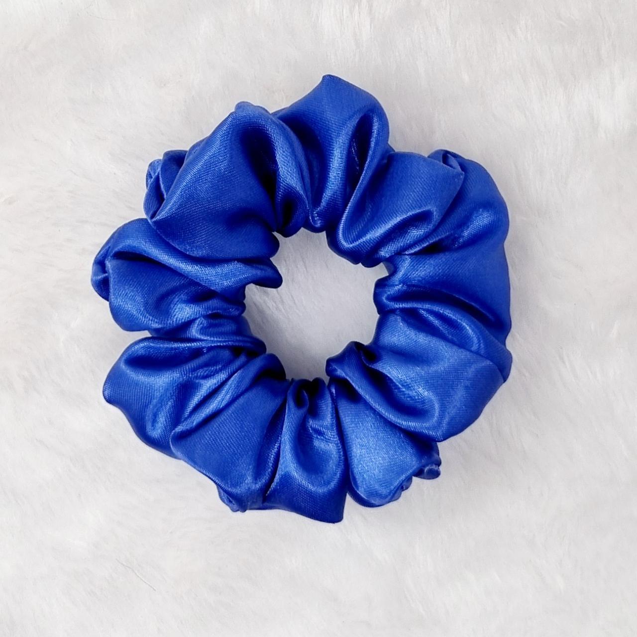Small blue scrunchies Silky satin hair scrunchies,... - Depop
