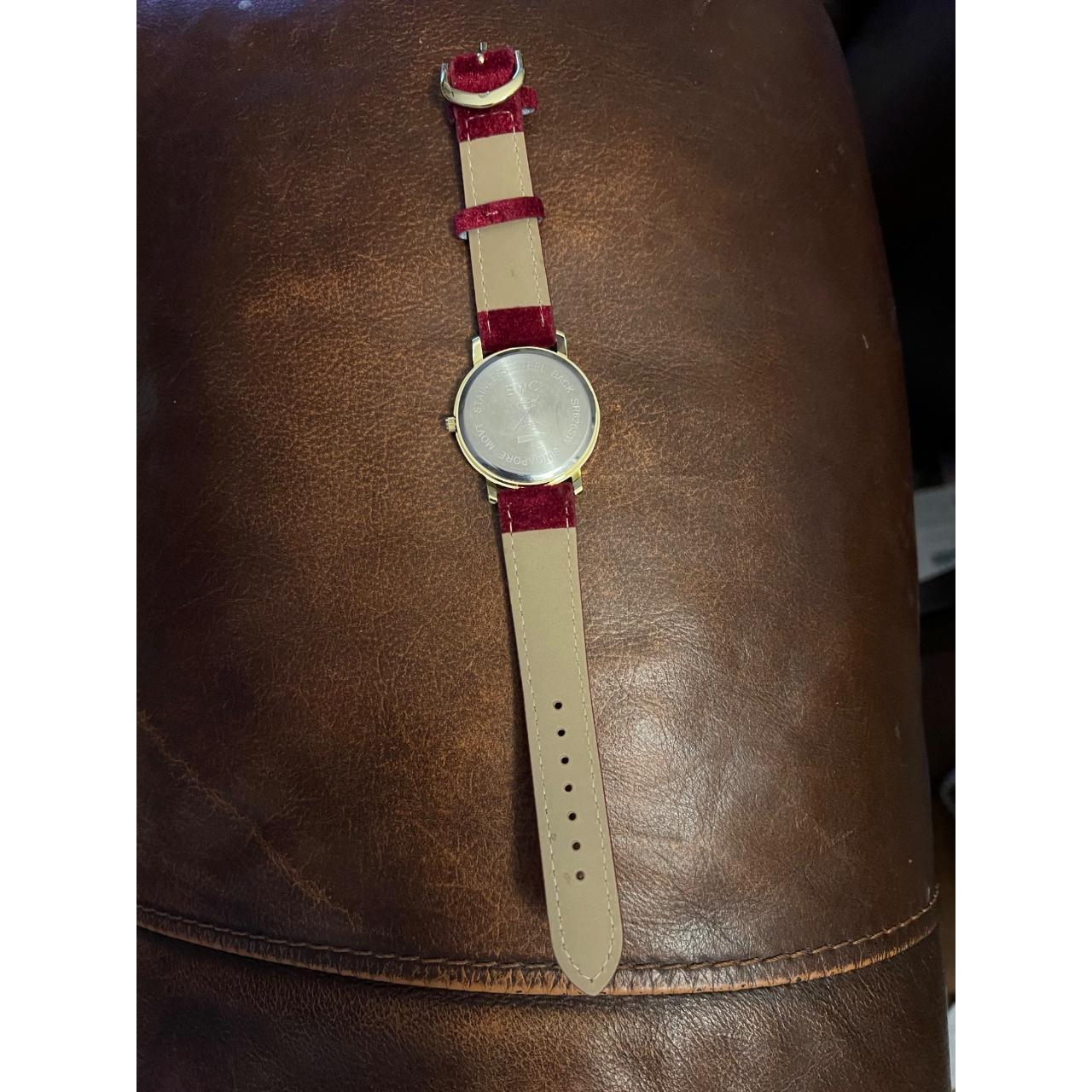 Avon Watch - Holiday Red Velvet Strap, Bells And... - Depop