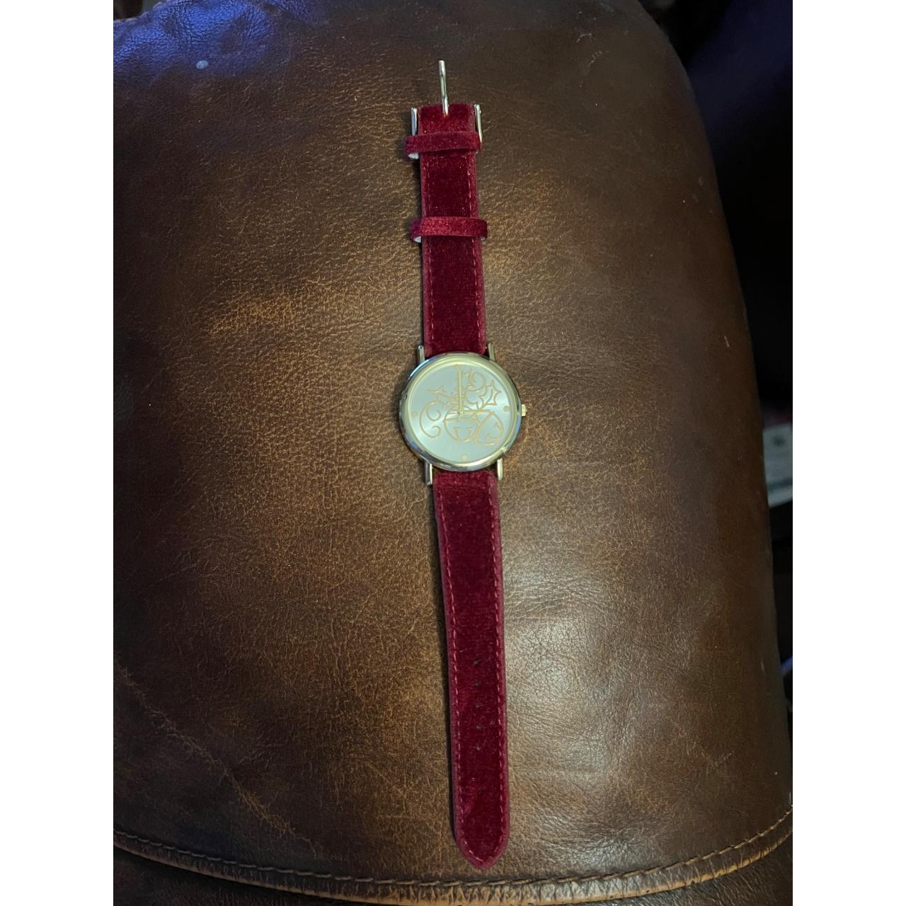 Avon Watch - Holiday Red Velvet Strap, Bells And... - Depop