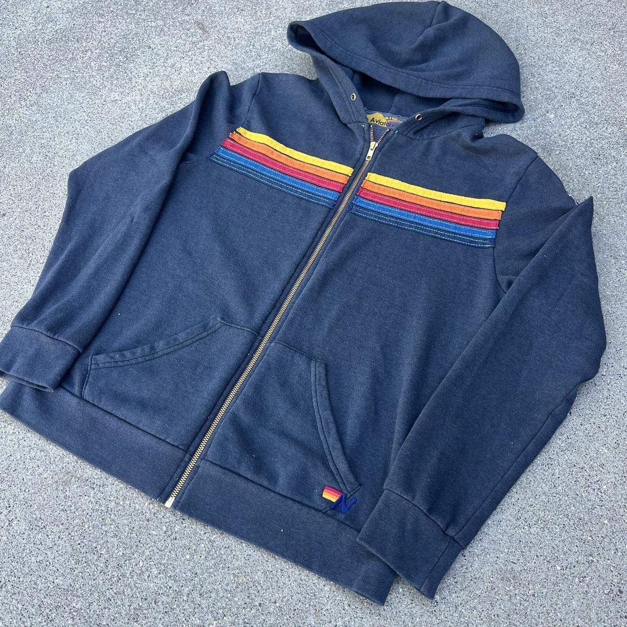 Aviator nation hoodie perfect condition, small arm... - Depop