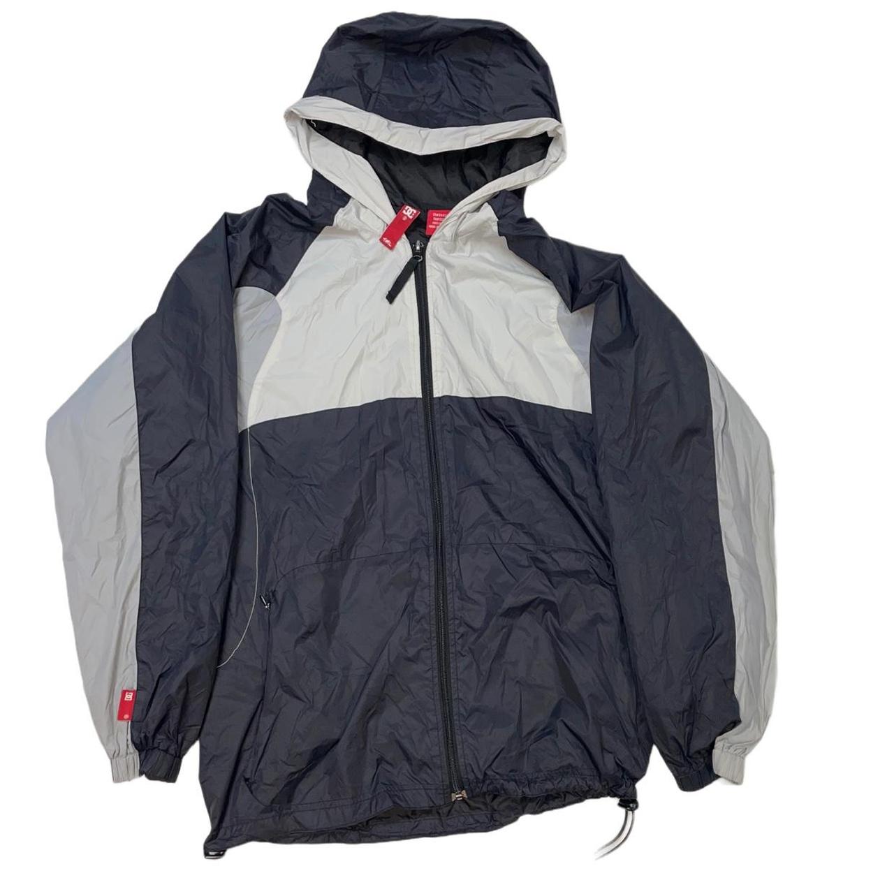 DC black and white skater jacket Small rips above... - Depop