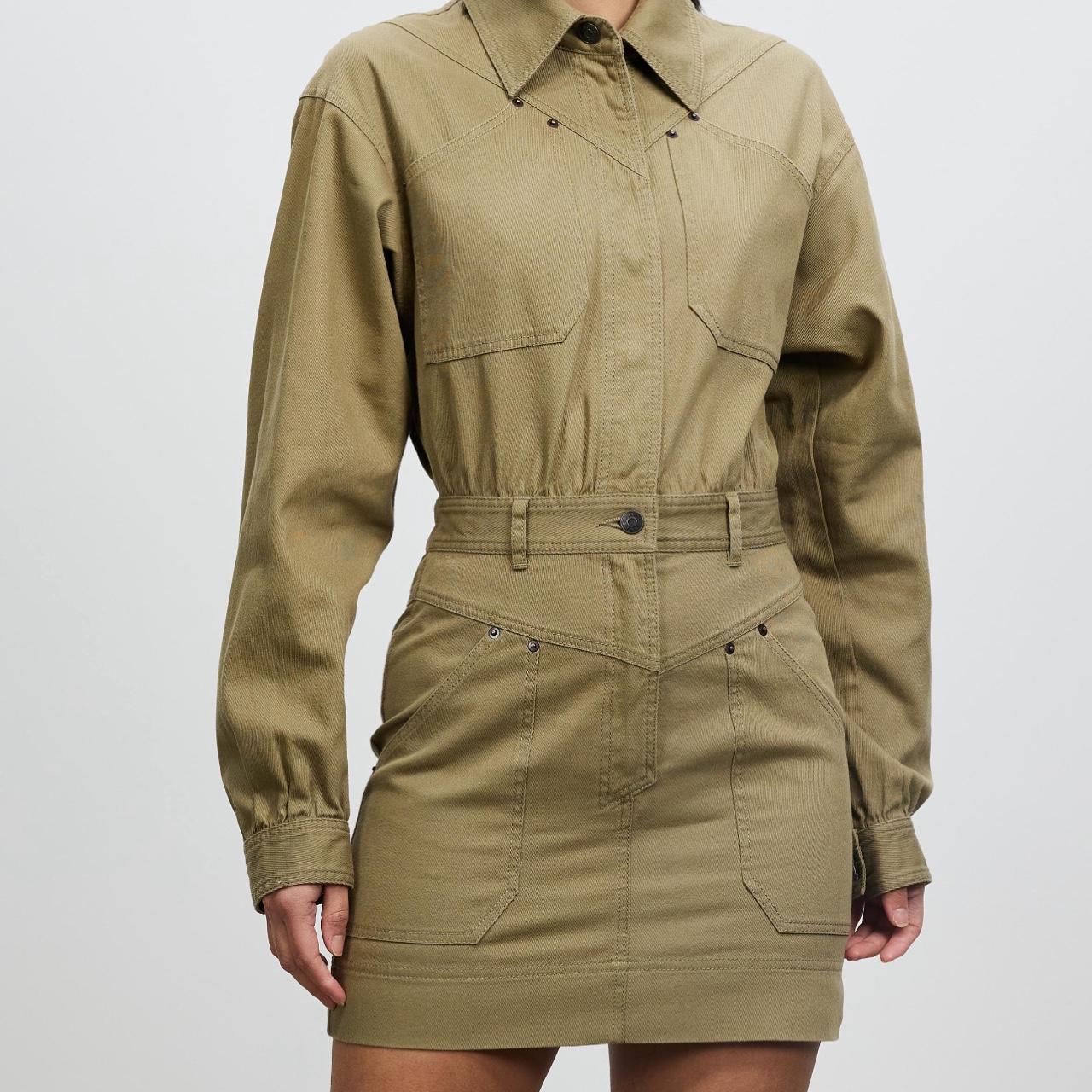 Shona Joy - Chiara Utility Mini Dress - Olive Green... | Depop