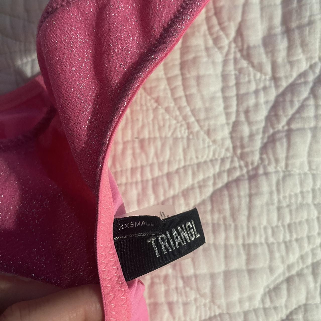 pink sparkle triangl bikini worn once, just don't... - Depop