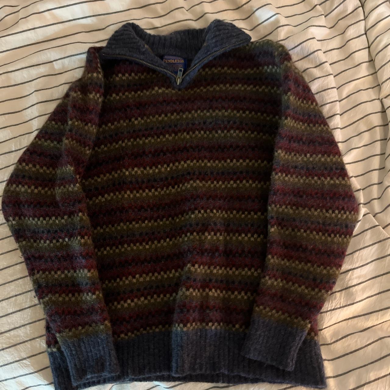 pendleton wool collard zip up size M - Depop