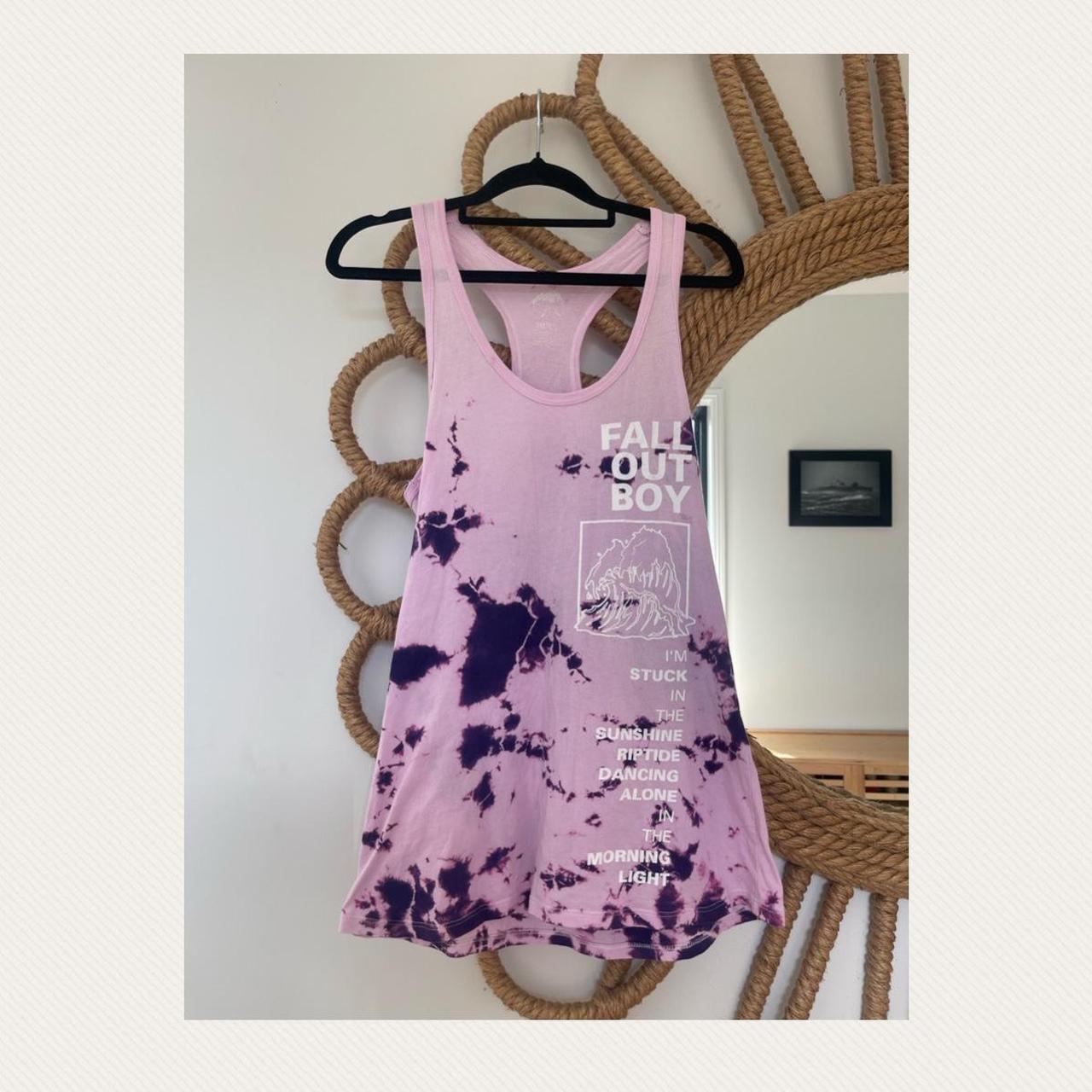 Awesome purple tie-dye racer-back longline Fall Out... - Depop