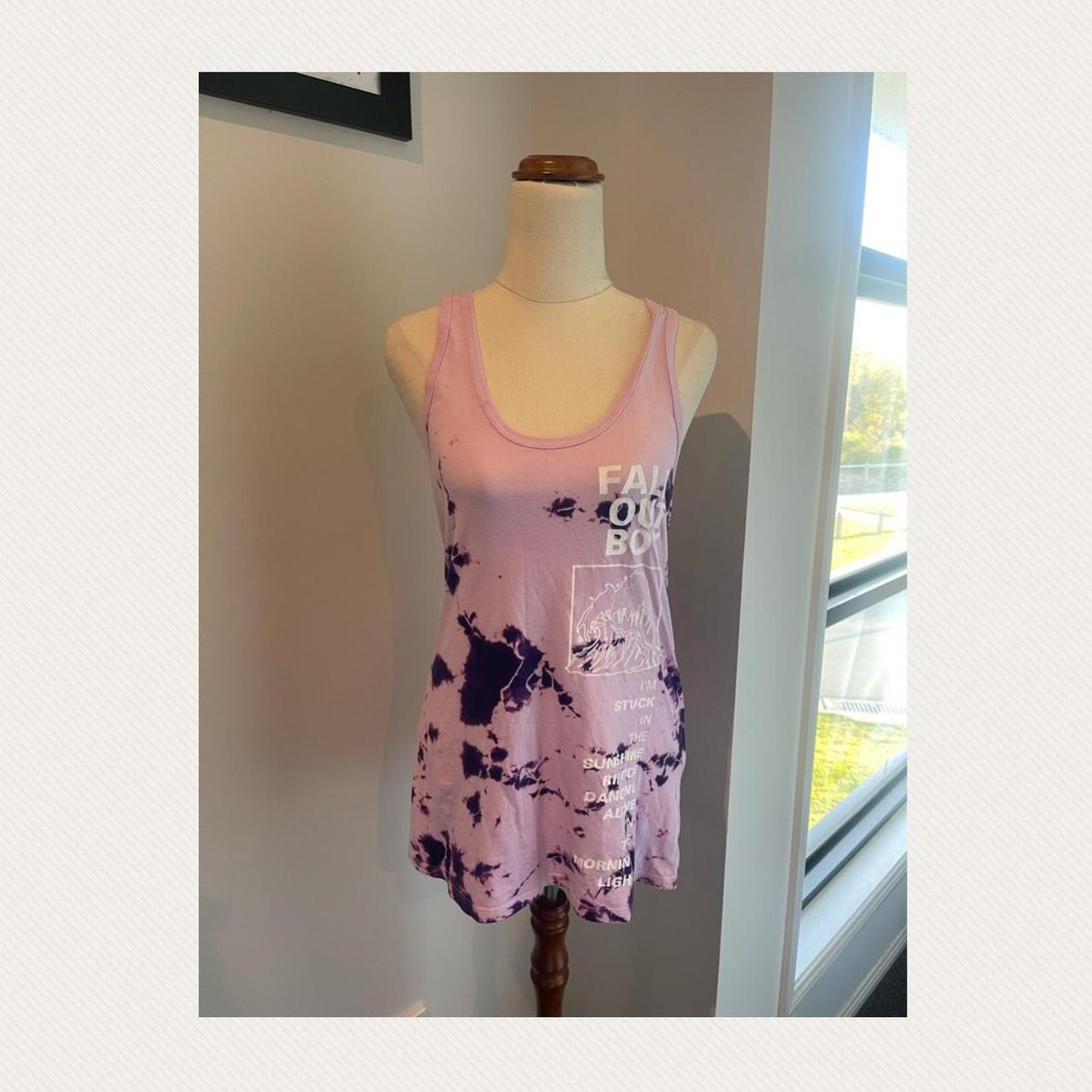 Awesome purple tie-dye racer-back longline Fall Out... - Depop