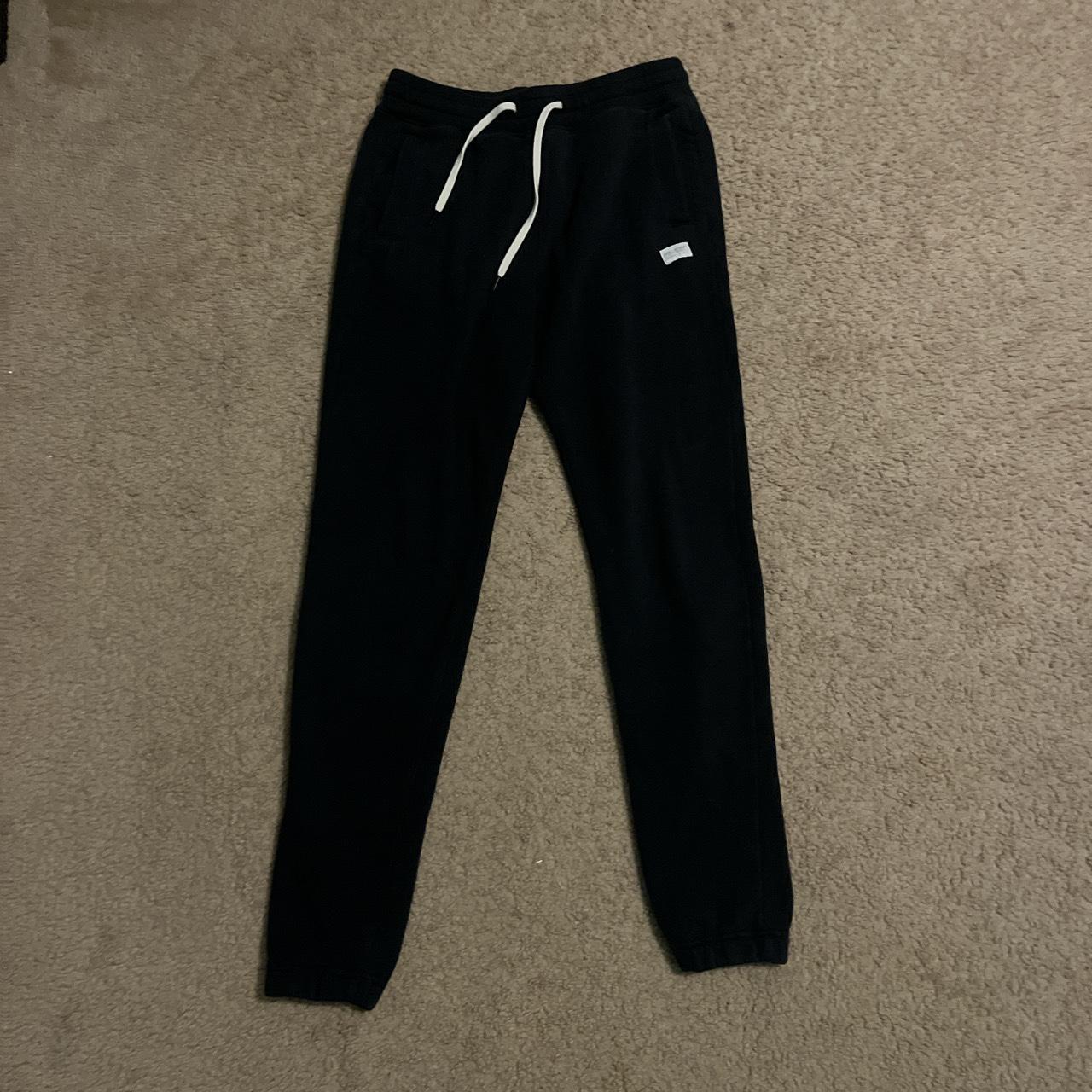 Black hollister joggers Stacked fit Size small Color... - Depop