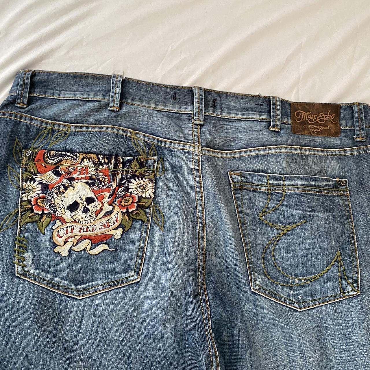Marc Ecko Jeans cool embroidery on the left... - Depop
