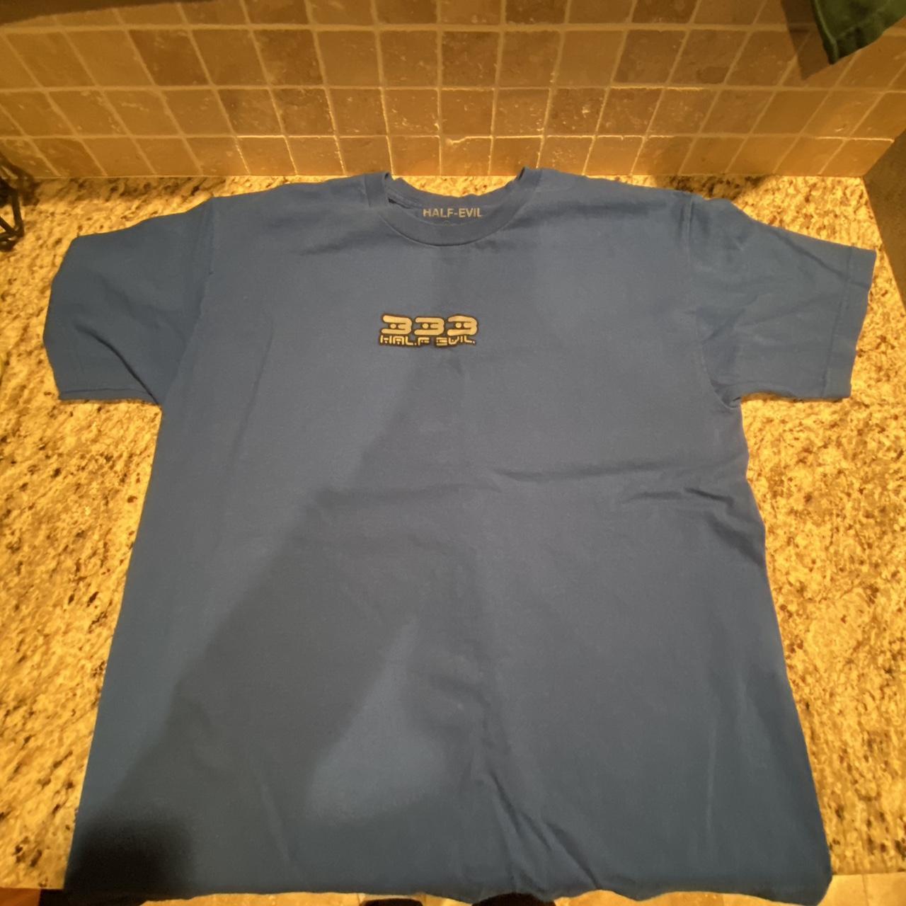 Half Evil Blue 333 shirt Large Barely worn. Nothing... - Depop