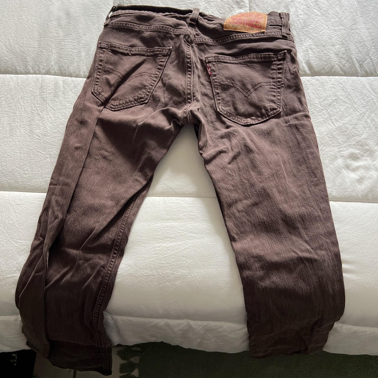 Brown denim Levi’s 511 jeans. Size W29 L32. Slim... - Depop