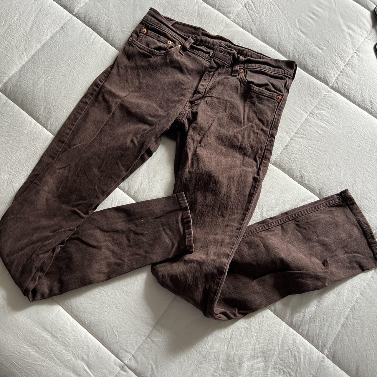 Brown denim Levi’s 511 jeans. Size W29 L32. Slim... - Depop