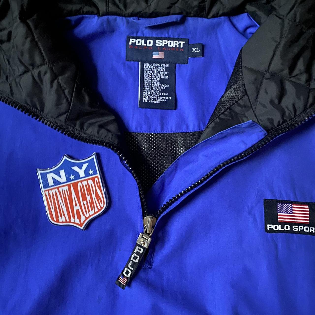 Polo Sport Men's Blue and Silver Jacket | Depop