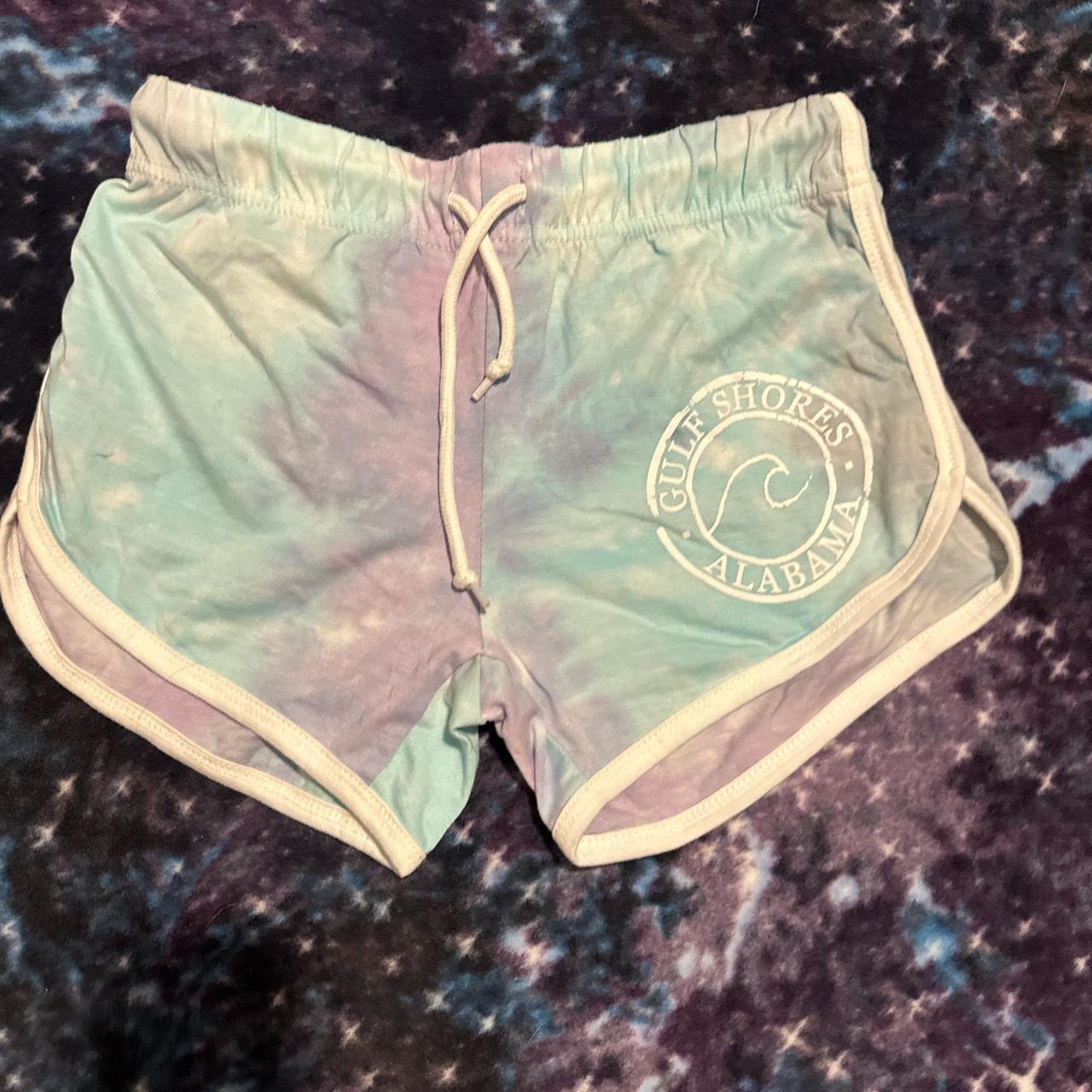 multi colored shorts bought in alabama ♥️ worn... - Depop