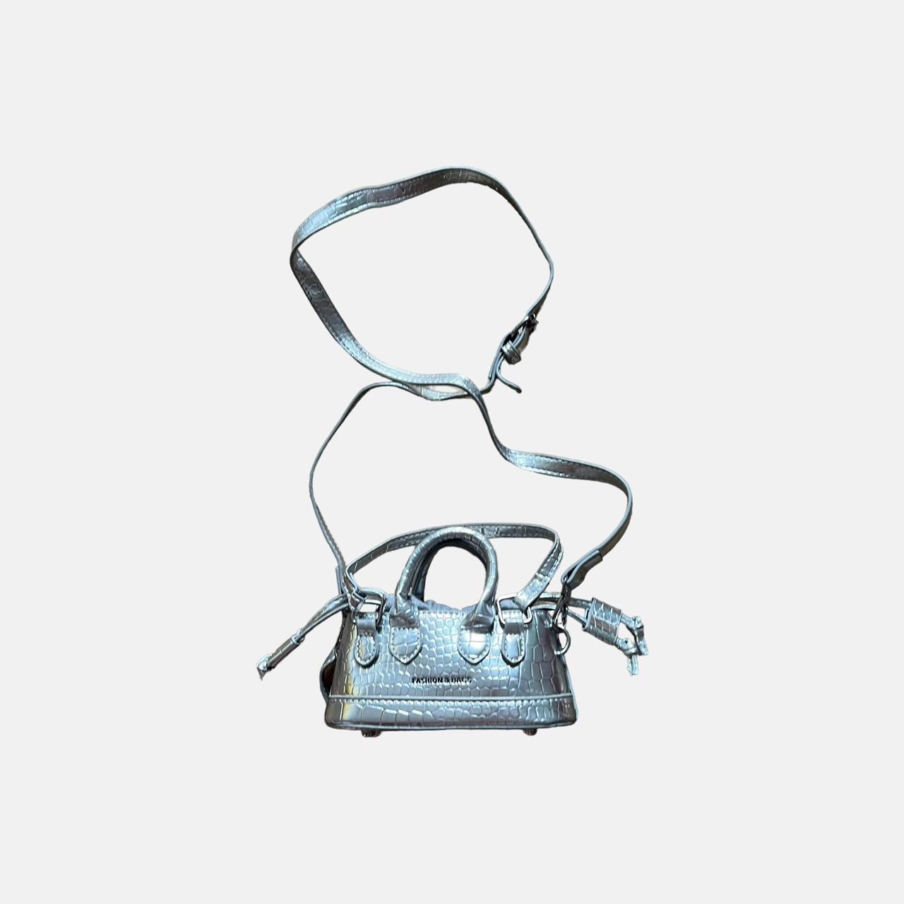 Silver y2k cyber style side small bag 💿 brand new... - Depop