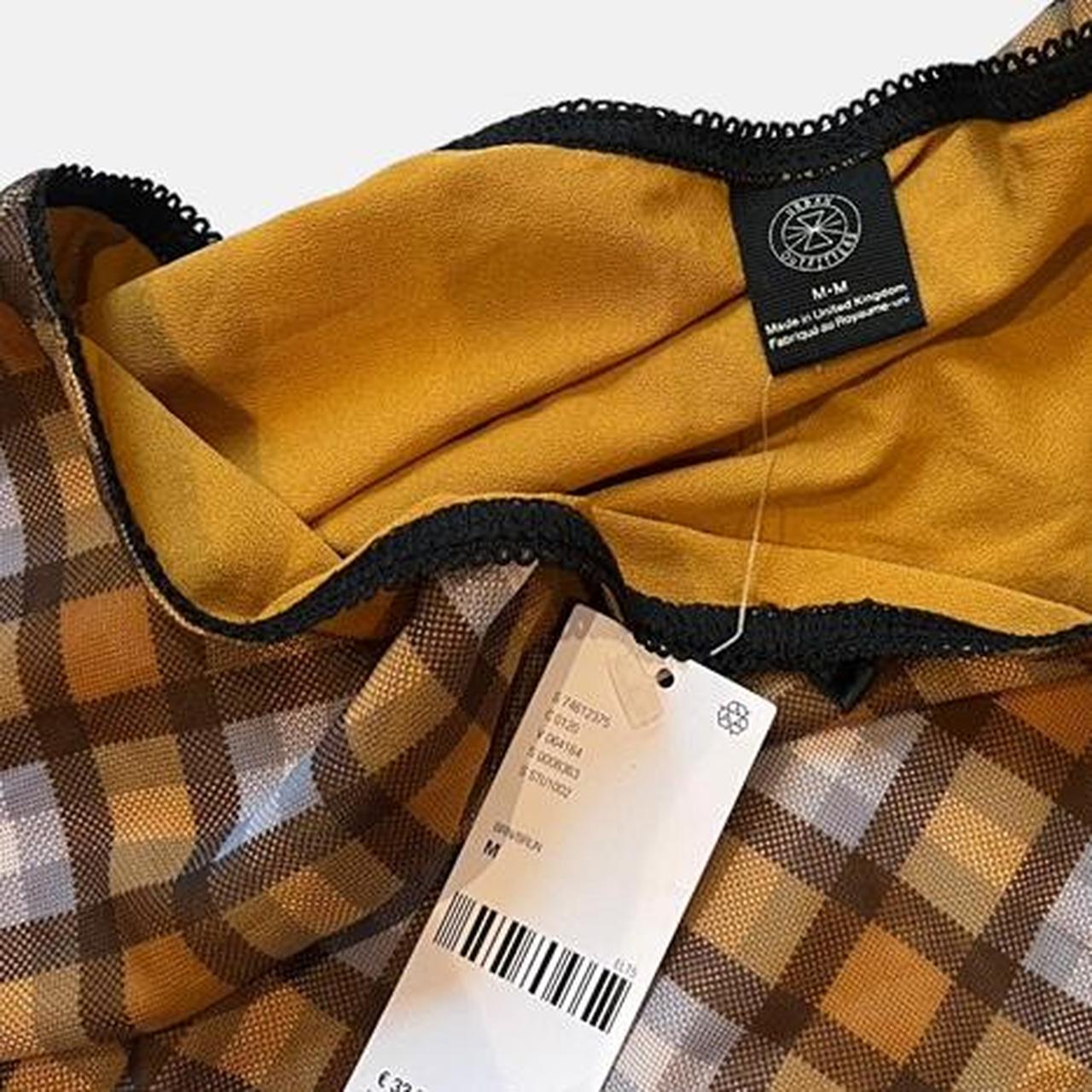 Yellow plaid check mesh preppy y2k style clueless... - Depop