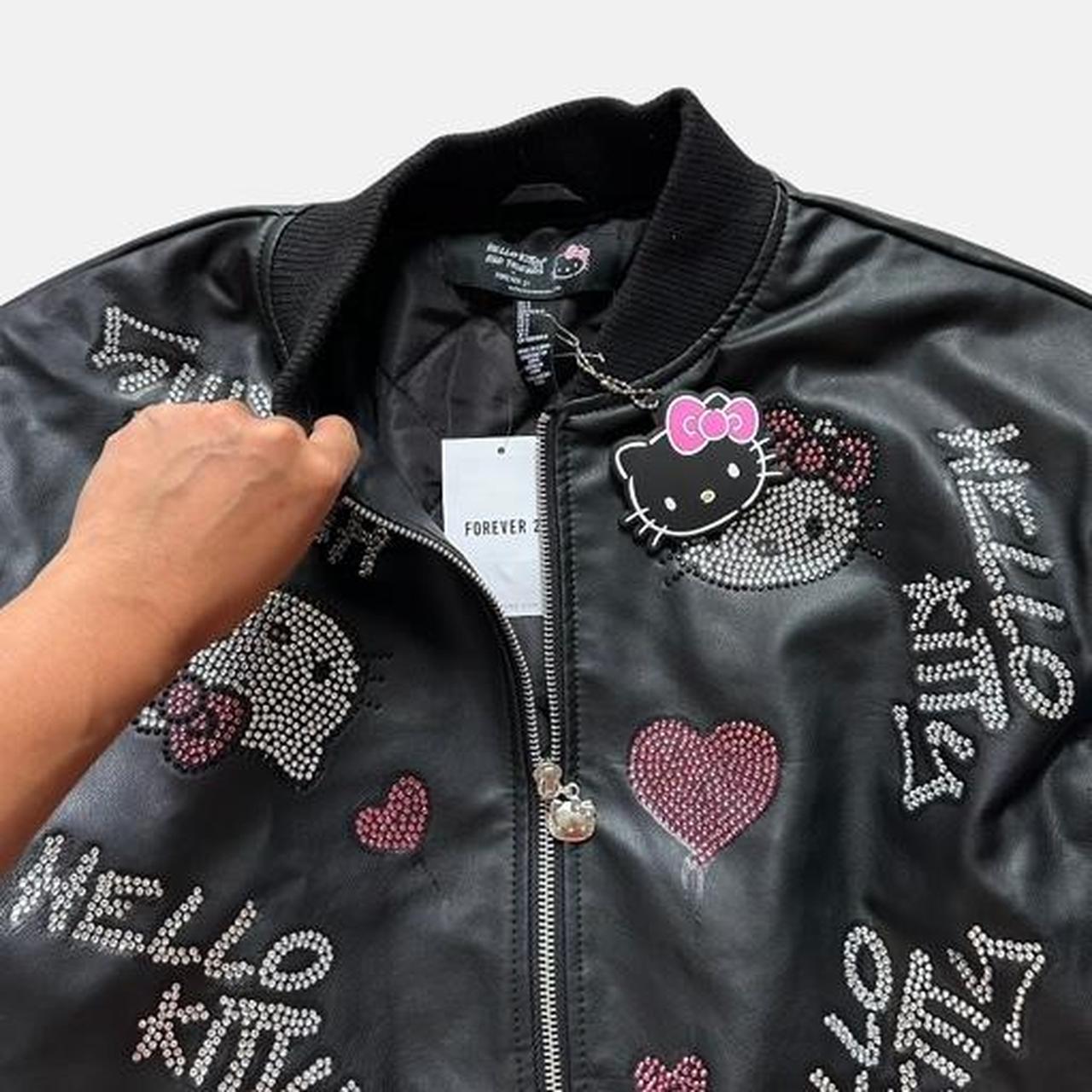 Hello Kitty Sanrio x Forever 21 black faux leather... - Depop