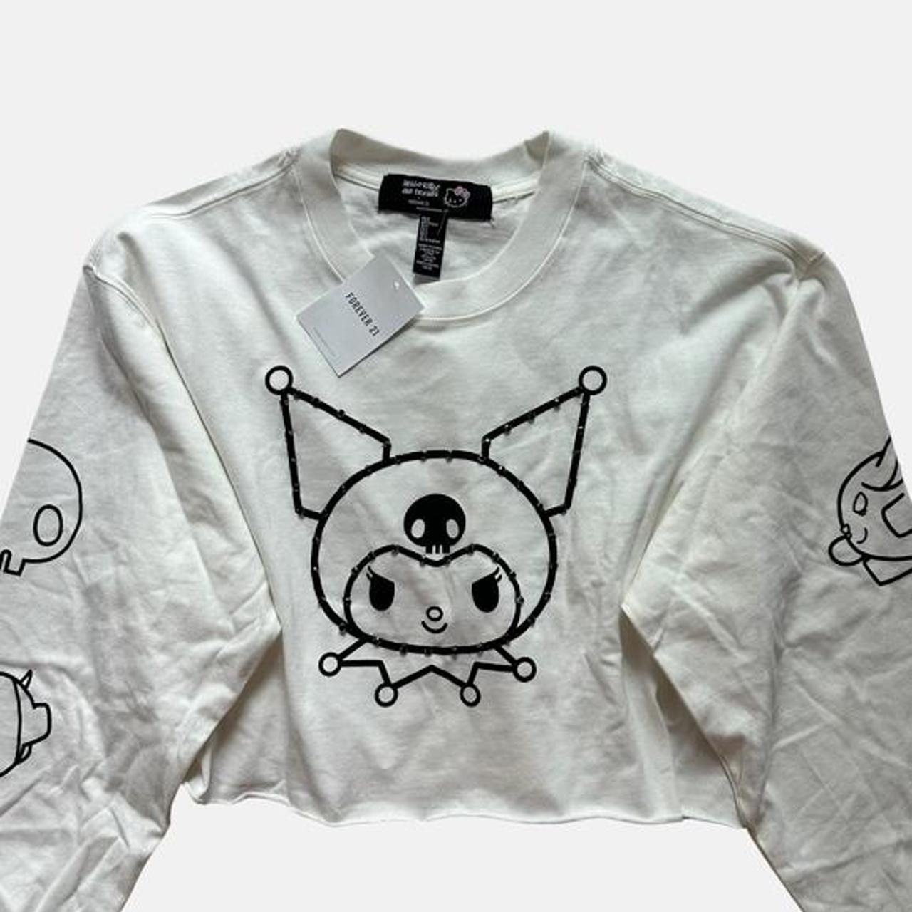 Hello Kitty Sanrio Kuromi x Forever 21 white cropped... - Depop