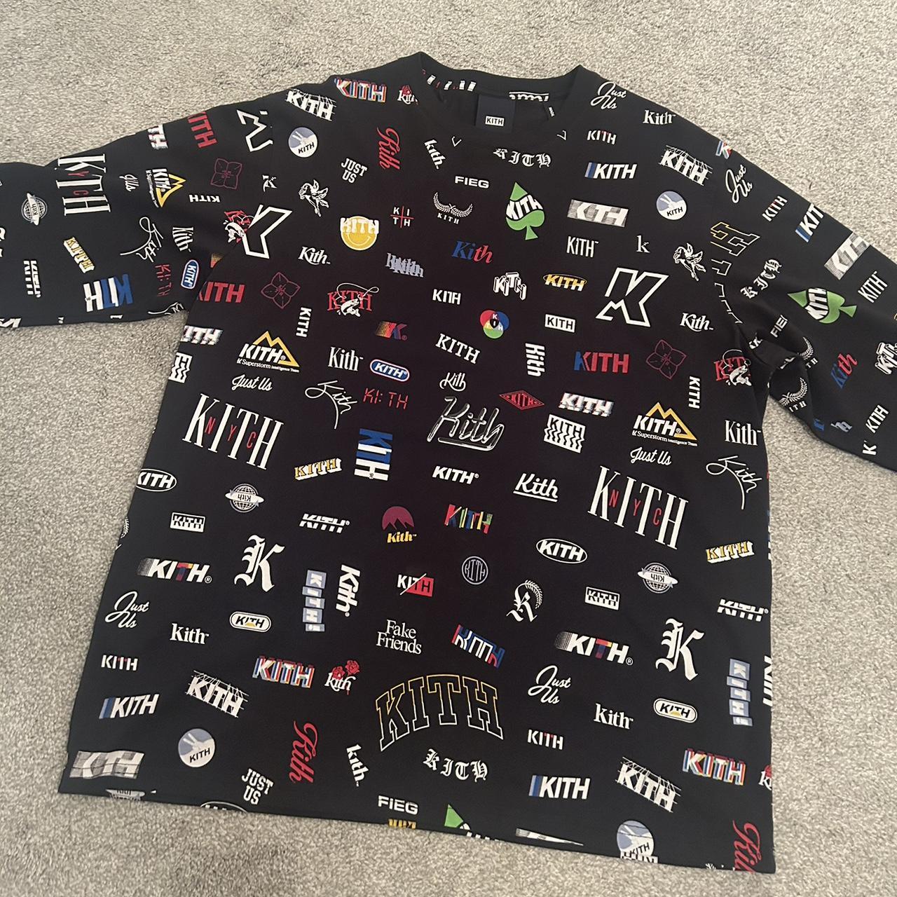 Kith “All Over Print Logo” Long Sleeve Size XL but... - Depop