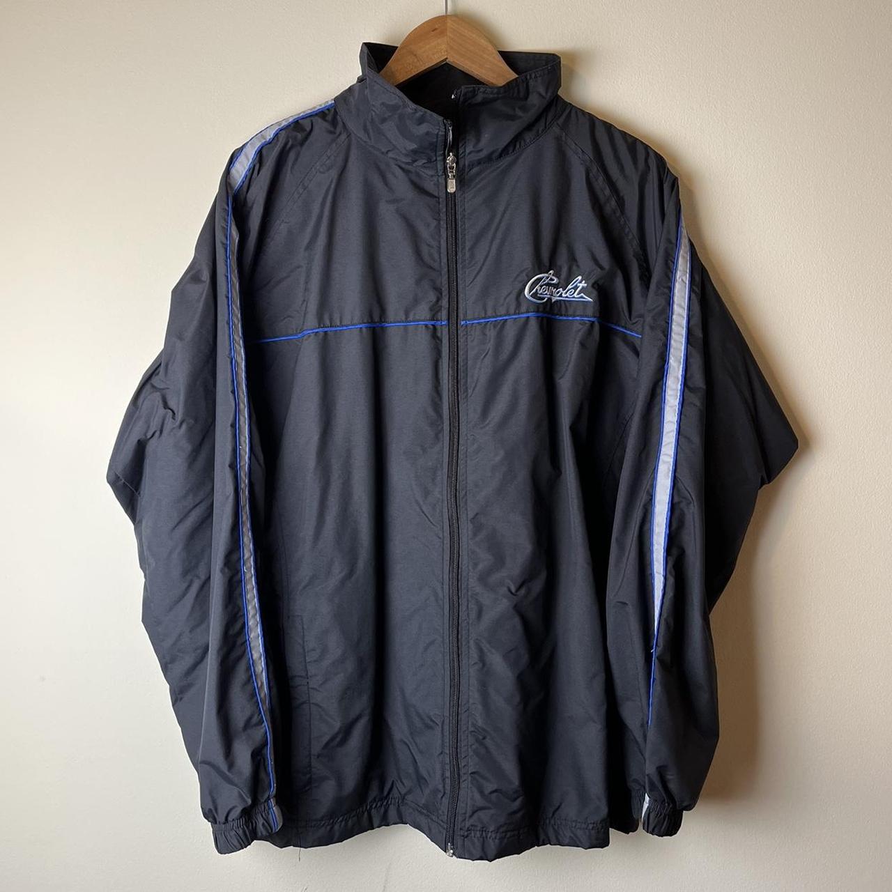 Vintage Chevrolet Windbreaker Jacket Large Black... - Depop