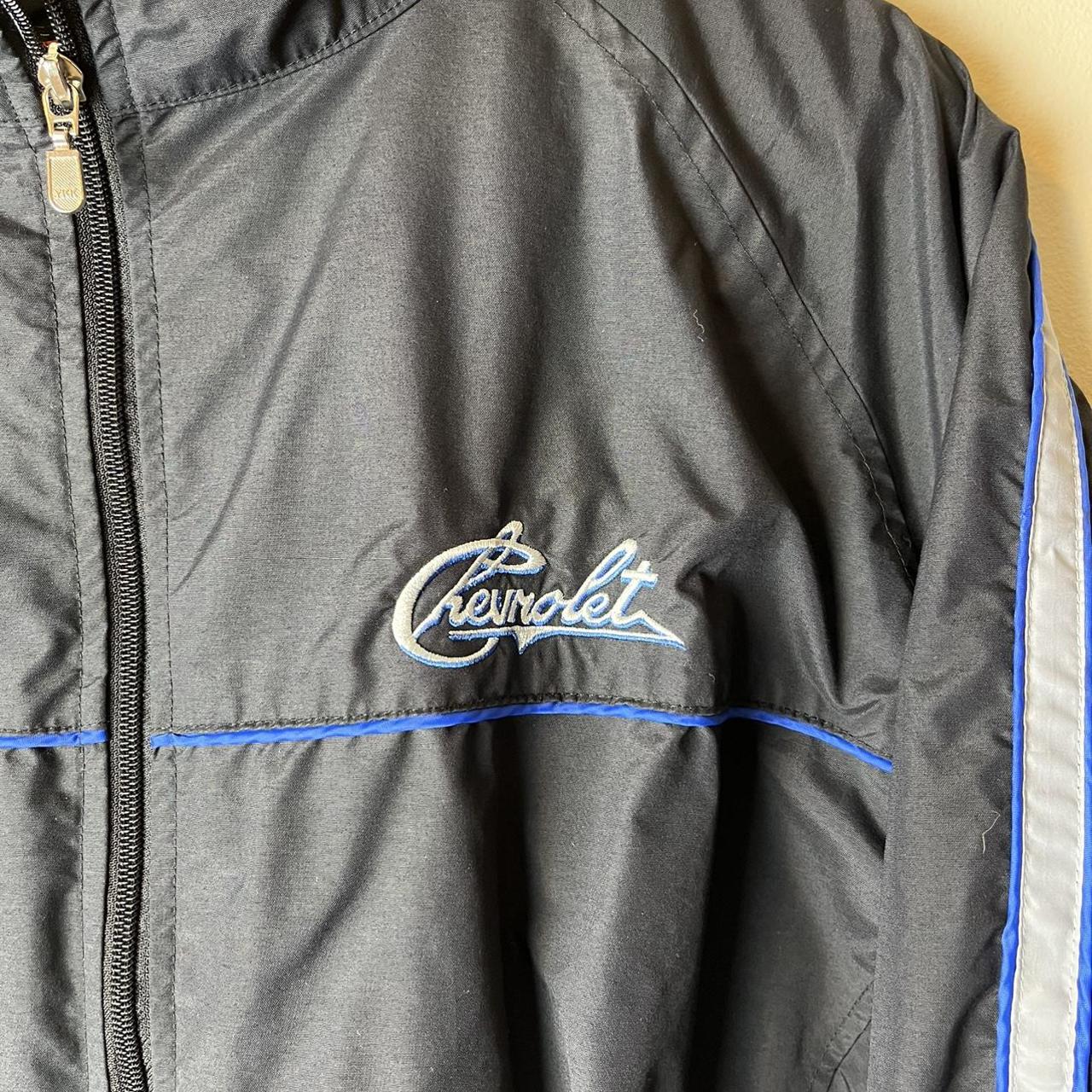 Vintage Chevrolet Windbreaker Jacket Large Black... - Depop