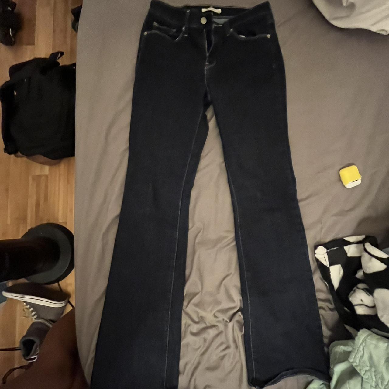 y2k grudge low waisted bootcut dark blue/black ish... - Depop