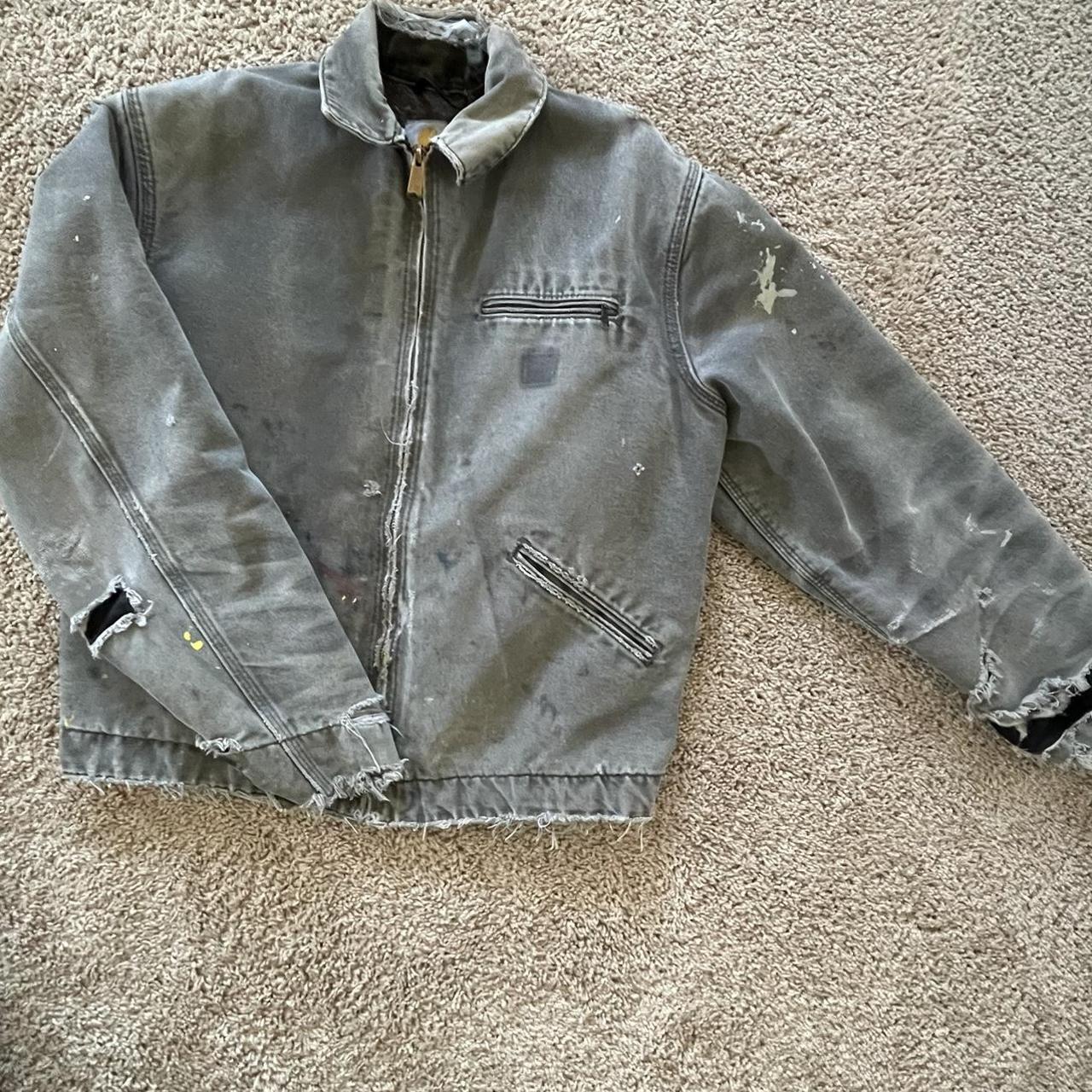 Detroit carhartt jacket (distressed) (large tall)... - Depop