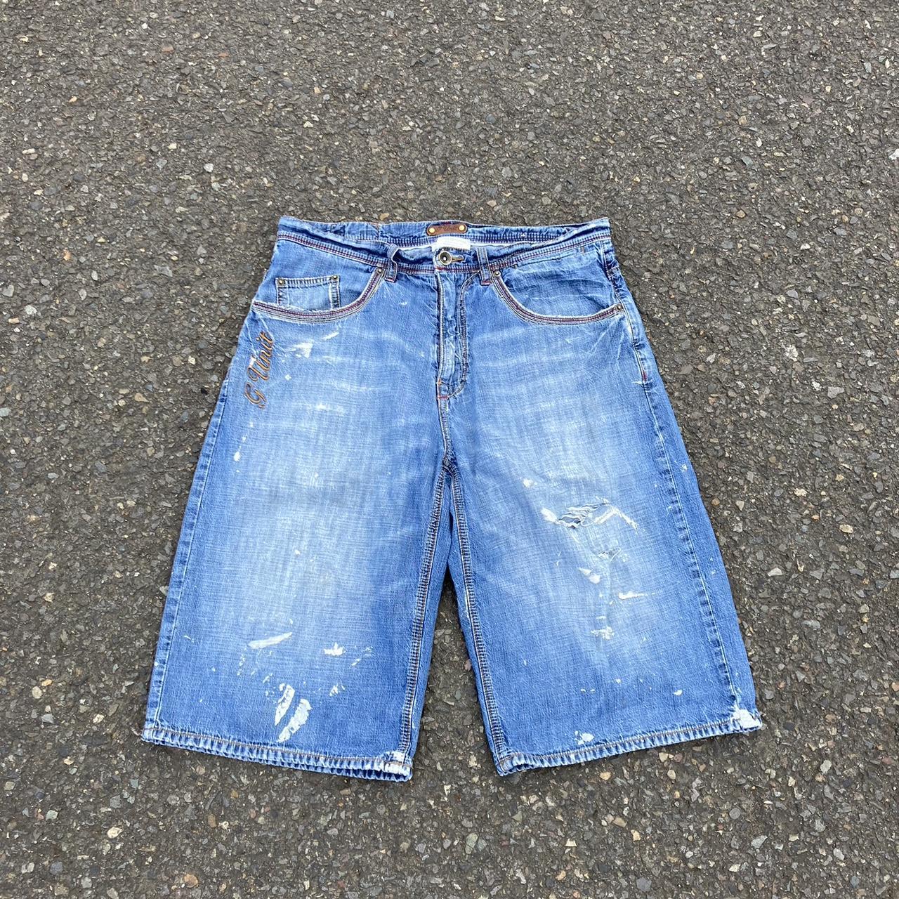 Baggy G Unit Jorts 2000s distressed jorts - Item... - Depop