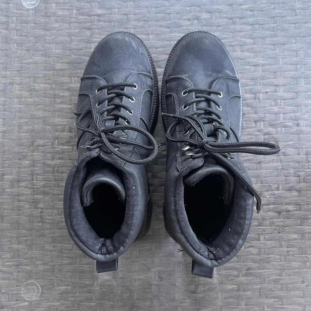 Black Combat Boots Black combat boots Top two string... - Depop