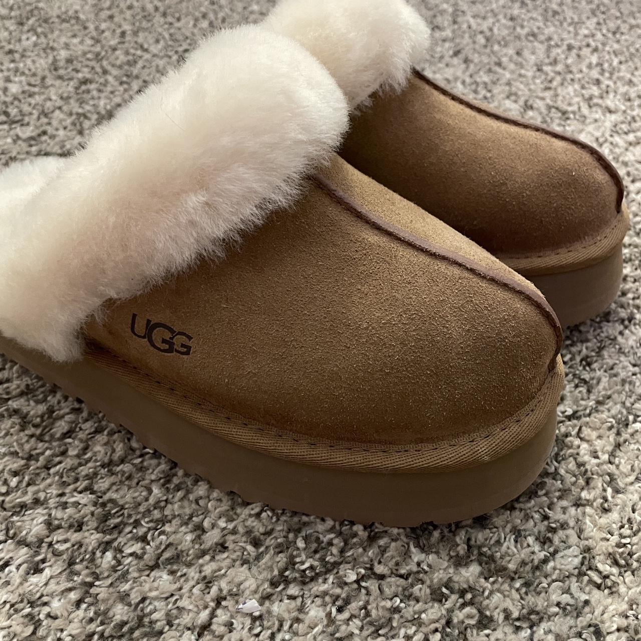 UGG FUZZY SLIP ONS in brand new condition, never... - Depop