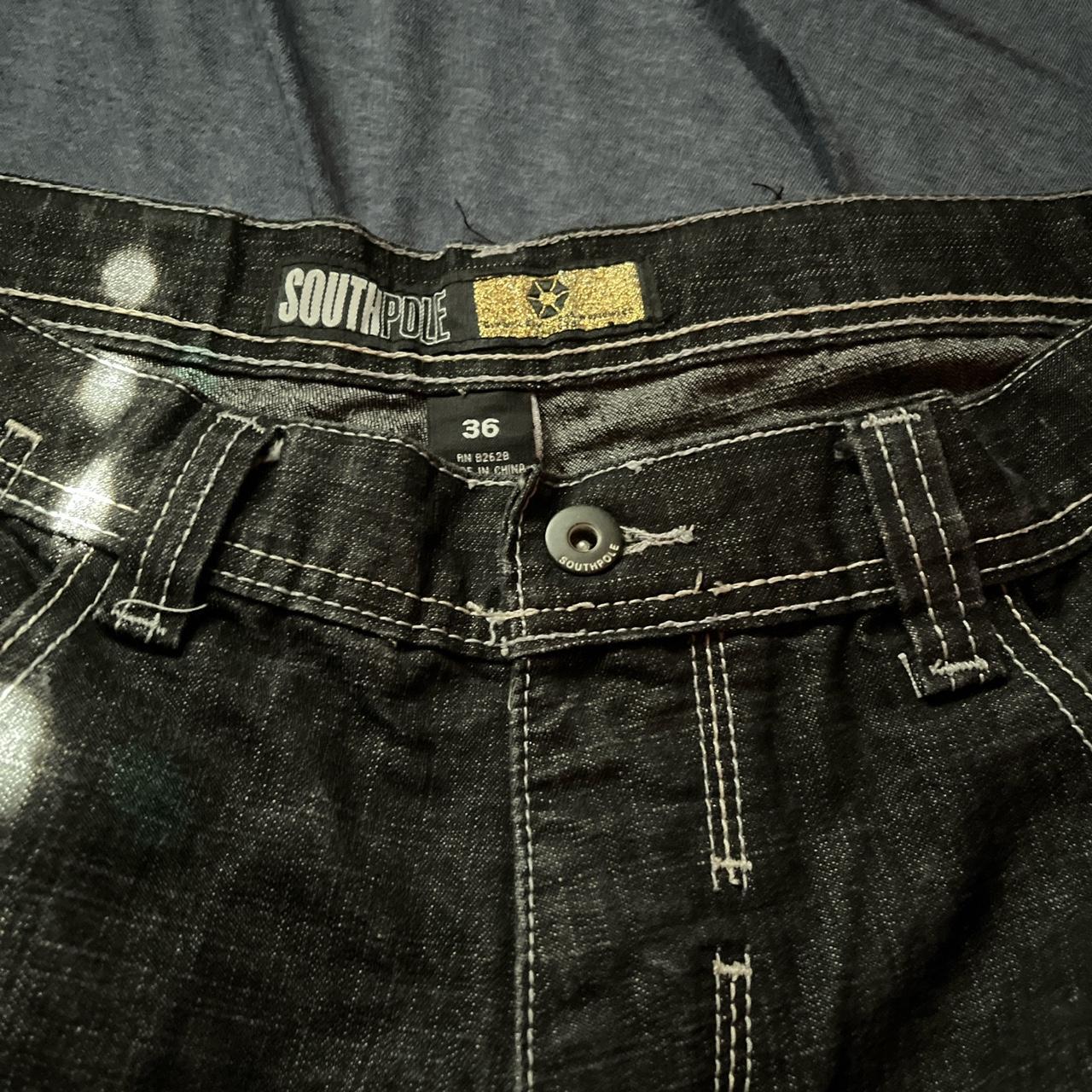 size 36 black southpole mcmxci jorts wit back... - Depop