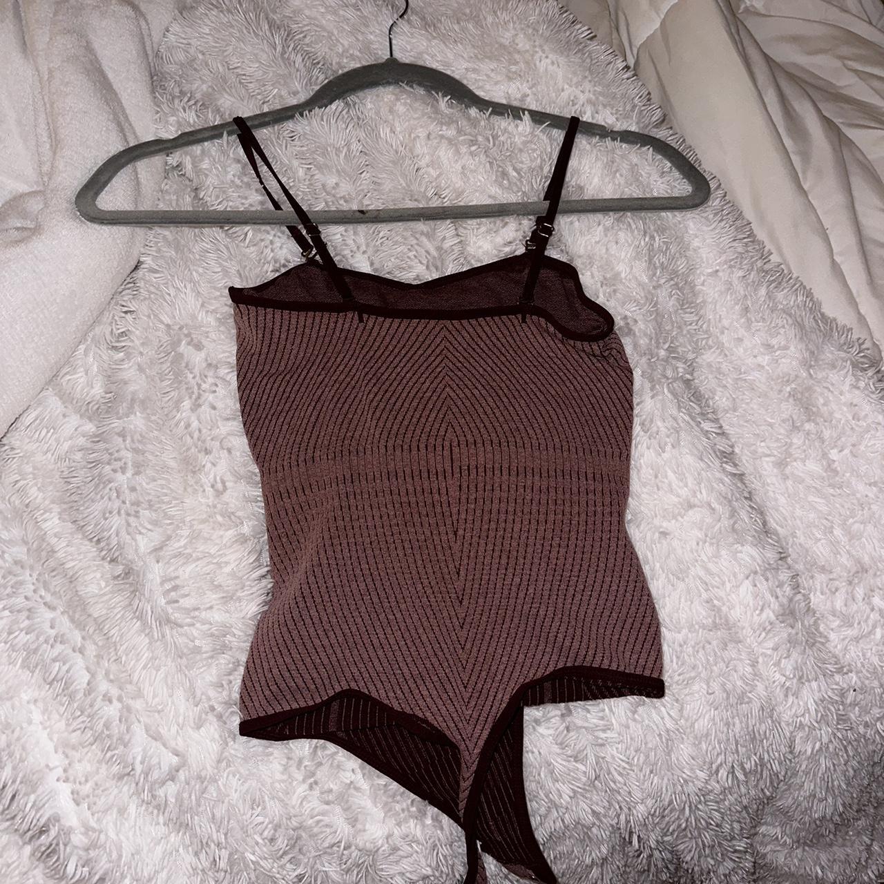 Free People Women's Burgundy Bodysuit | Depop