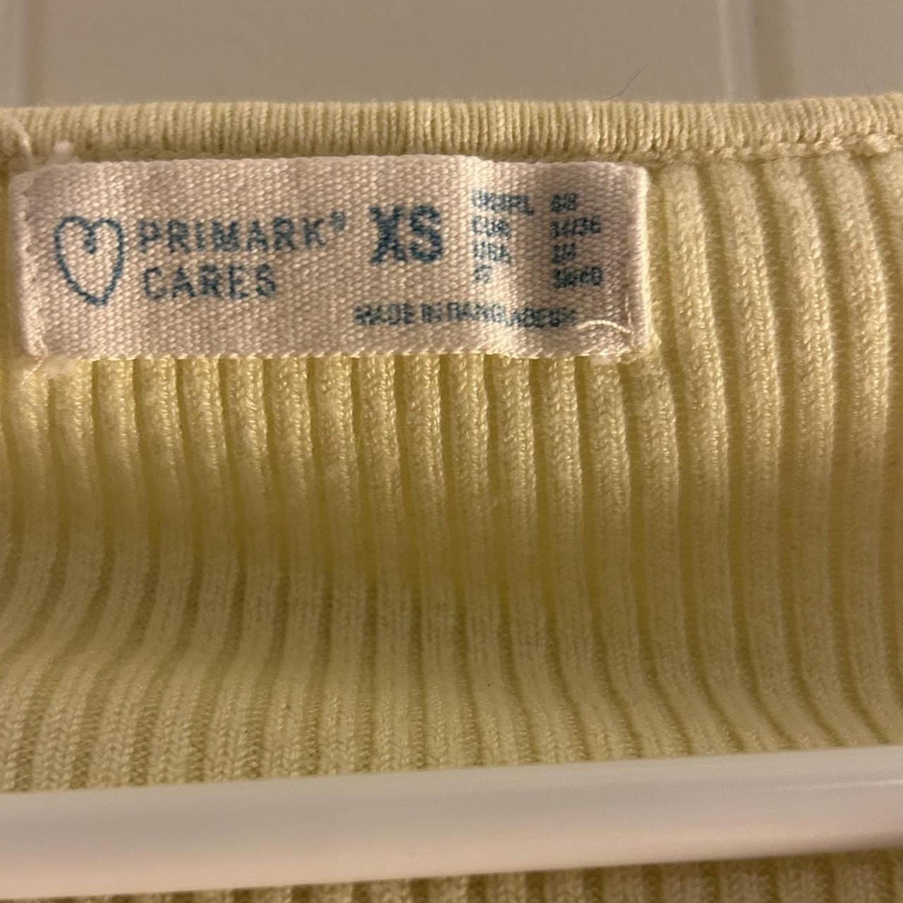 yellow primark long sleeve size xs, fits accurate - Depop